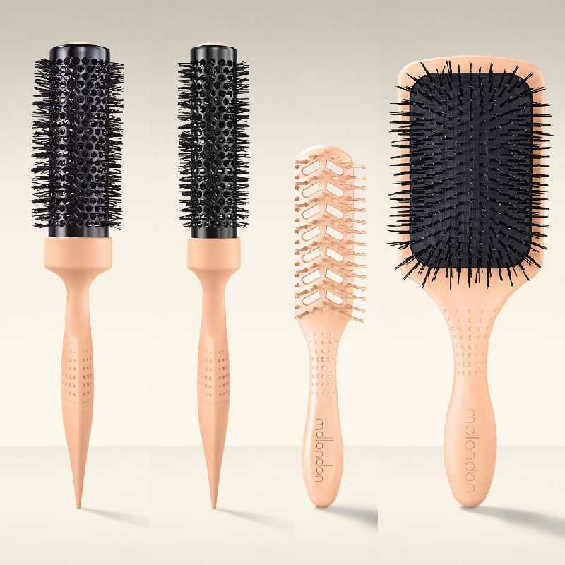 Medium Length Thick Hair BRUSH Bundle for Smooth Styling - Blush - mdlondon